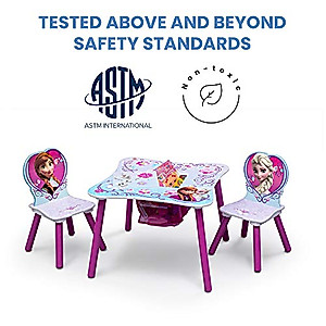 Delta Children Kids Table and Chair Set With Storage (2 Chairs Included) - Ideal for Arts & Crafts, Snack Time, Homeschooling, Homework & More, Disney Frozen