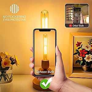 Sphoon 6W Dimmable T10 8.9inch Amber LED Bulb E26 Light Bulb Equal 60 watt 225 Long Led Light Bulb AC120V 2200K Edison 500LM for Rustic Pendant,Industrial Pipe,Wall sconces,Vanity 2Pack