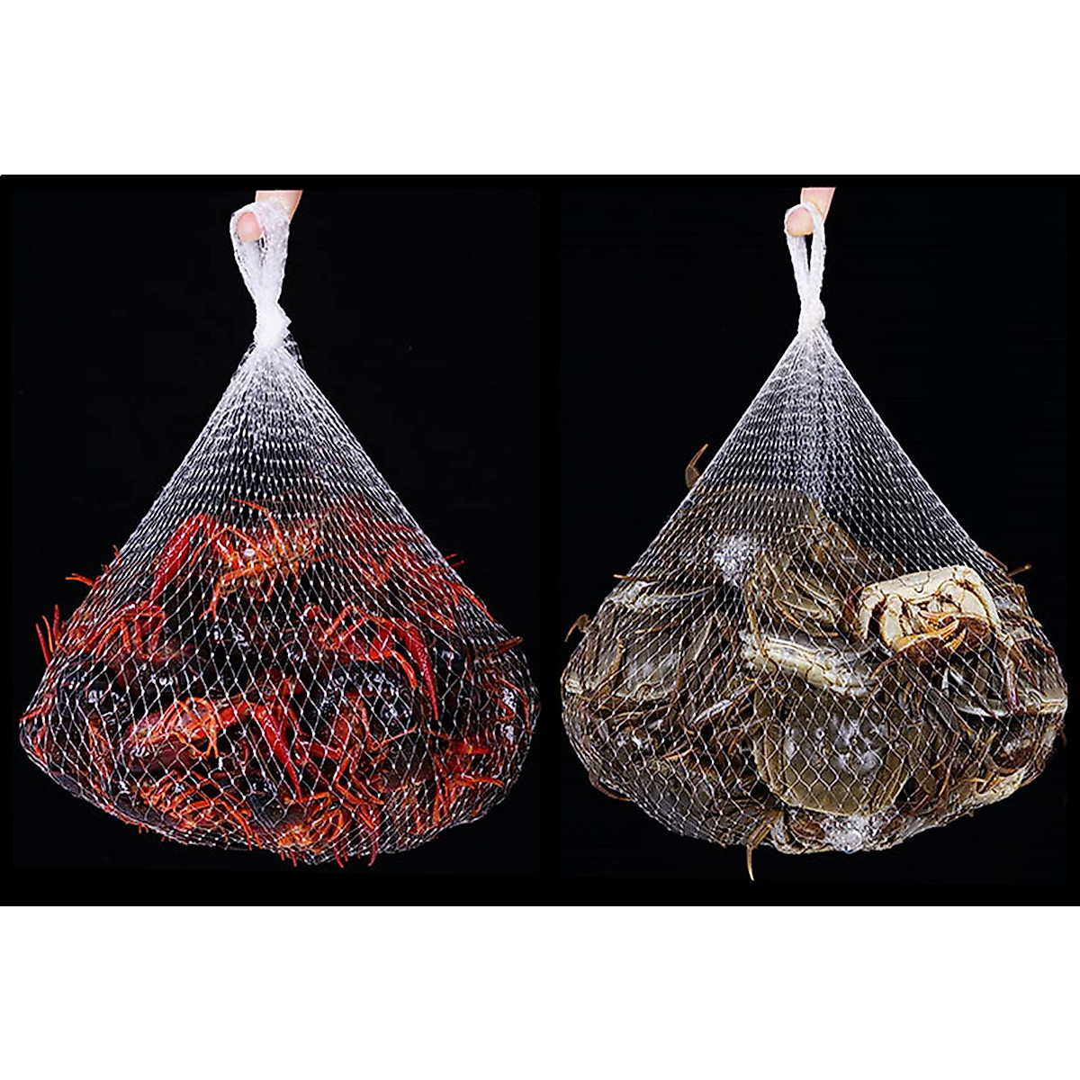 100 PCS Reusable Produce Drawstring Mesh Bag. Perfect 16 Inches Net Bag for Storage Fruits、 Vegetables、 Seafood and Other Agricultural Products. Upgrade to Eco Friendly Plastic Material .