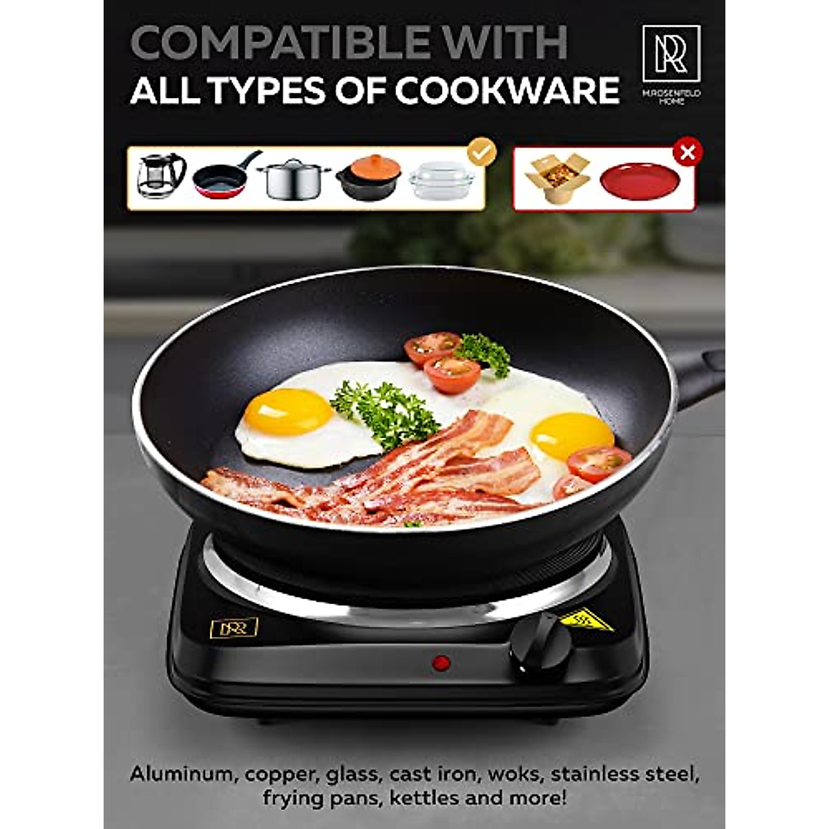 Hot Plate for Candle Making - Electric Hot Plate for Melting Wax - Electric Stove Burners - 1000W Hot Plates For Cooking, Portable Stove Top - Cofee Maker to brew coffee in the Moka Pot