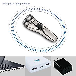 WELIRY Electric Razor for Men Electric Shaver Mens for Shaving with Pop-up Trimmer Electric Rotary Shavers for Men Wet & Dry Cordless Waterproof USB Rechargeable