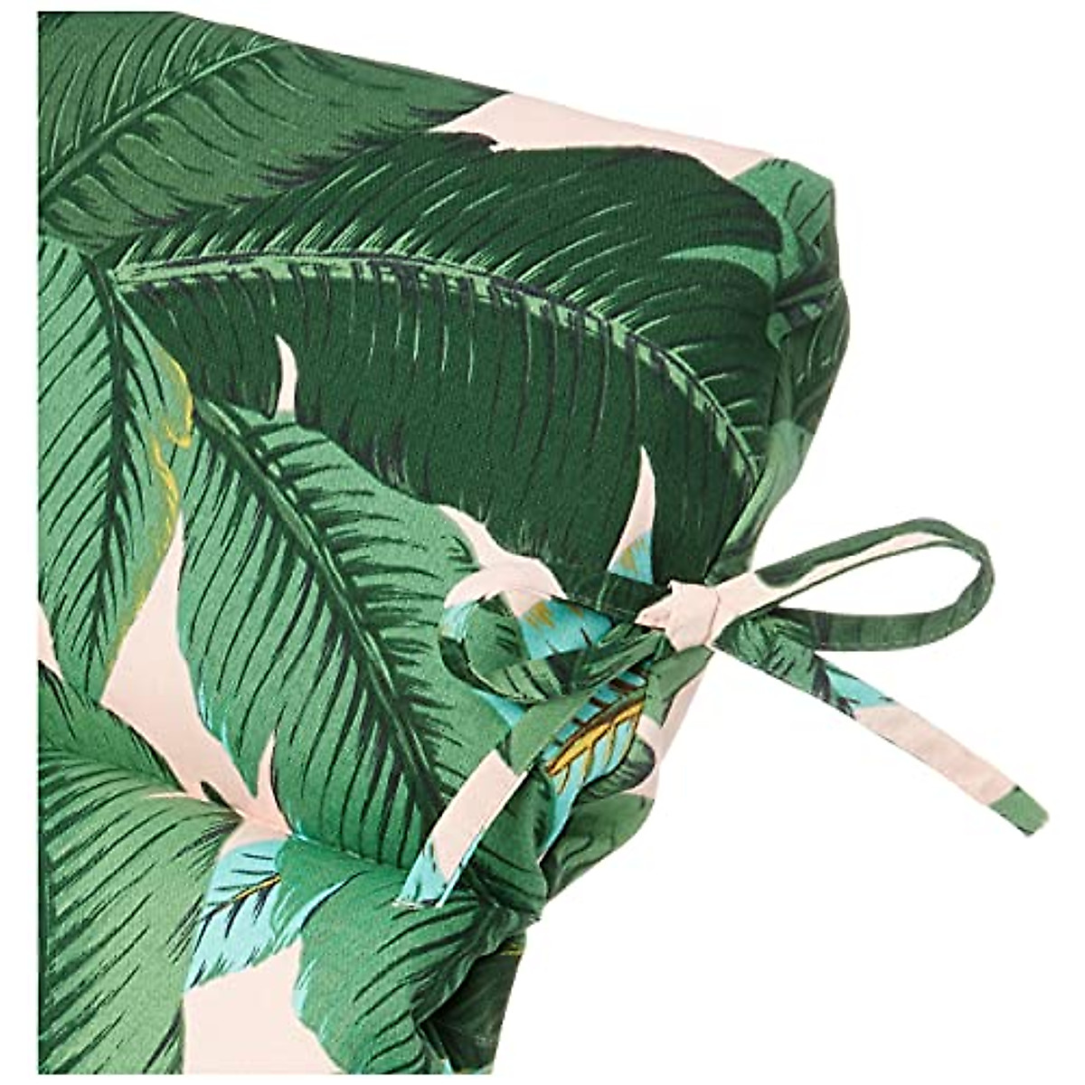 Pillow Perfect 620404 Outdoor/Indoor Swaying Palms Capri Round Corner Chair Cushion, 40.5 inch X 21 inch, Green/Blue