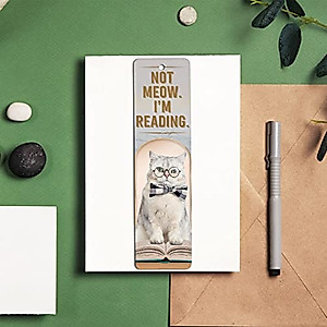 GOLEEX Cat Metal Bookmark Ruler Animal Inspirational Quotes Bookmarks for Adults Women Girls Kids Teens Bookworm Reader On Birthday Holiday Party Pet Lovers Encouraging Sayings