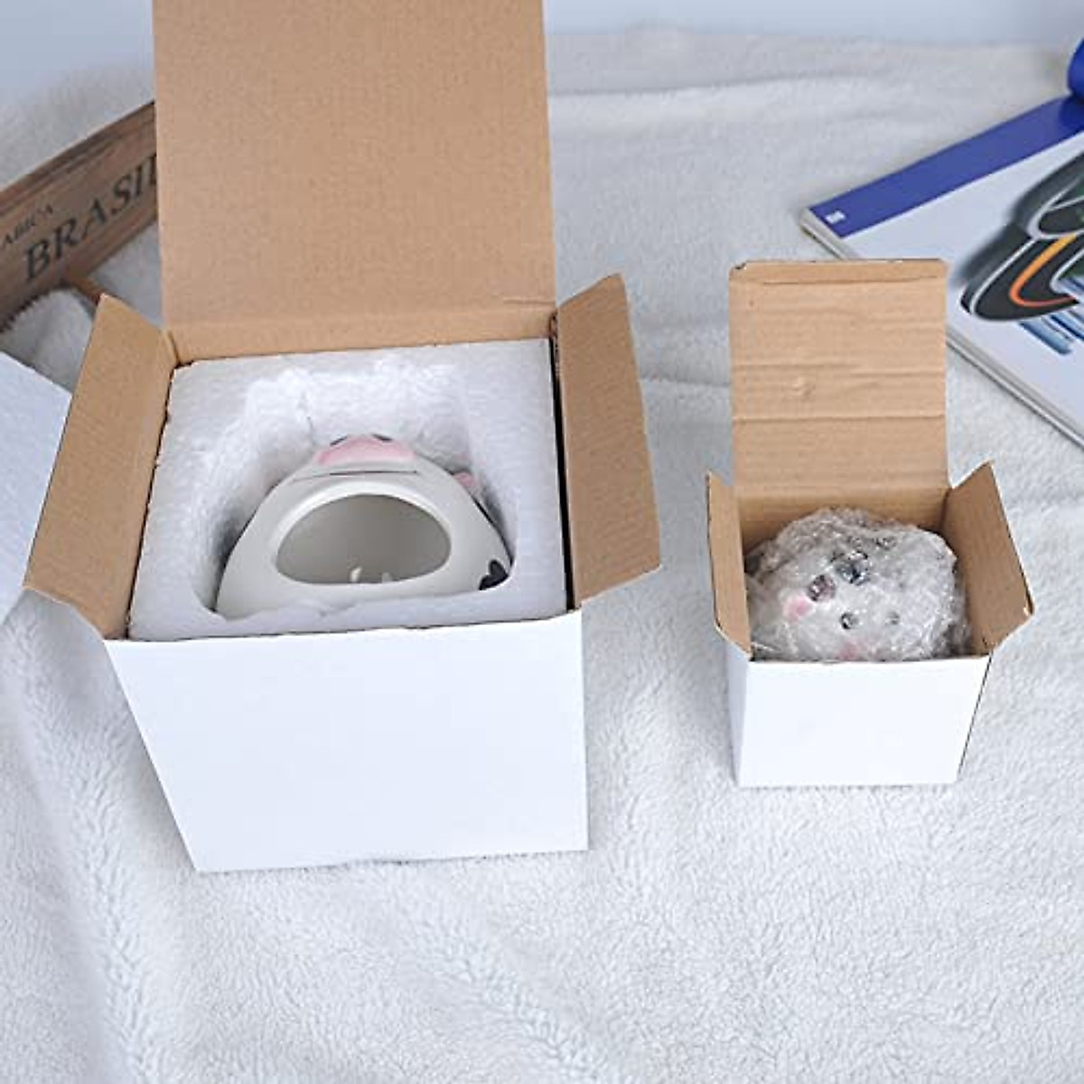 Gigicloud Ceramic Hamster House Summer Cooling Ceramic Nest Cartoon Cow Mini Pet Hideout Hamster Cave Cooling House NES for Hamster Golden Bear Rats Guniea Pig