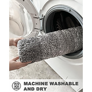 Artnice Grey 24"x36" Soft Machine Washable Non-Slip Bath Mat, Absorbent & Quick Drying, Modern Bathroom Rug