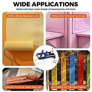 PinStone 20pcs Small Paint Roller Kit, 4“ 2” Mini Roller Paint Brush with Special Caved-in Edge Foam, Microfiber Rollers and Versatile Paint Tray for Painting Walls, Cabinet, Touch up