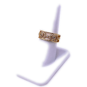 LESLIE BOULES 18K Gold Plated Evil Eye Cuff Ring for Women Fashion Jewelry