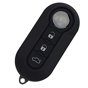 AUTOXBERT 3 Button Remote Car Key Shell Fob Case for Fiat 500 Abarth Panda Punto Bravo 2 Ducato Tipo Doblo 500x 500l 500e Freemont Boxer Relay Ypsilon Delta Musa Auto Uncut Blade