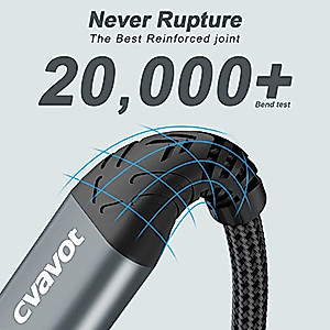 Cvavot USB Extension Cable, (2 Pack 6.6FT+6.6FT USB 3.0 Extension Cable Male to Female Extension Cord USB Cable Durable Braided Fast Data Transfer Compatible with USB Keyboard,Mouse ect(Grey)