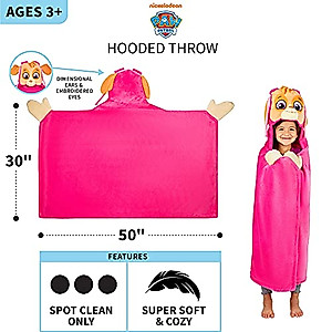 Franco Kids Bedding Super Soft and Cozy Wearable Hooded Throw, 30 in x 50 in, Paw Patrol Girls