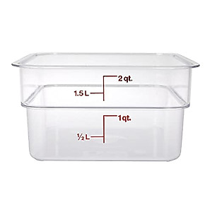 Cambro 2SFSCW135 CamSquare Food Container 2 qt. 7-1/4" x 7-1/4" x 3-7/8" clear
