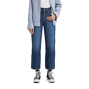 Levi's Women's Snap Ribcage Straight Ankle Jeans, (New) Dark Indigo Worn in, 31