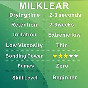 Cluster Lash Glue, Fast Drying Last 2Weeks, Lash Cluster Glue Low Fumes for Sensitive Eyes Waterproof, Lash Extension Glue for DIY at Home or Professional Salon 5ml