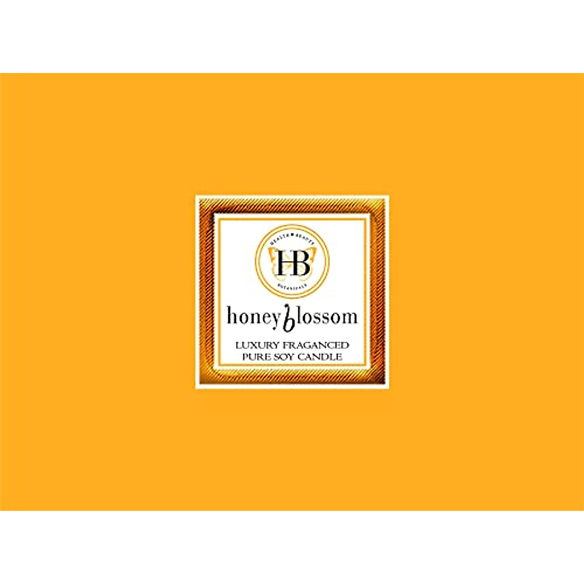 HB HEALTH BEAUTY BOTANICALS Blossom Candle. Honey Citrus Vanilla High Fragrance Soy Candle in Honey Wax 7.5 Oz Gold Glass