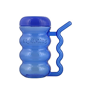 Arrow Sip-A-Mug Translucent Plastic Bottle with Built in Straw Handle, 14oz- Neon Pink, Neon Blue and Neon Green (3 Pack)