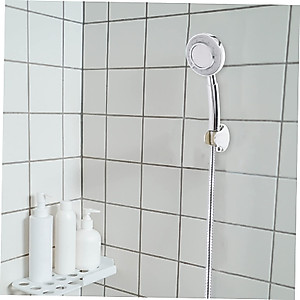 jojofuny 3 Sets Shower Head Showering Spray Head Showerhead Kitchen High Pressure Rainfall Spray Bath Kits Wood Led Base Magnetic Soap Holder Caps Bathroom Head Toilet Abs Suit Handheld