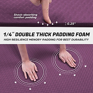 Odoland Large Yoga Mat 78.7'' x 51.2'' (6.56'x4.26') x6mm for Pilates Stretching Home Gym Workout, Extra Thick Non Slip Exercise Mat with Carry Strap, Dull Purple