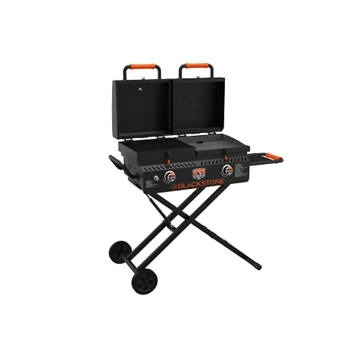 Blackstone 1550 On The Go Combo with Wheels, Legs Hood & Side Shelf Heavy Duty Flat Top Portable BBQ Griddle Grill Station for Kitchen, Camping, Outdoor, Tailgating, Black