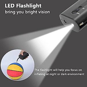 EDaycy Electric Ball Pump (20psi), Portable Basketball Pump with 2 Needles, Rechargeable Air Pump Ball Inflator for Basketball Soccer Volleyball Football Sports Ball Equipment