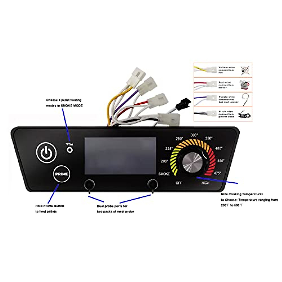 Bbqzone Digital Thermostat Control Board Replacement Part for Pit Boss Wood Pellet Grill Tailgater P7-340/ Lexington P7-540/ Classic P7-700/ Austin XL P7-100/ 440FB1 Matte Black