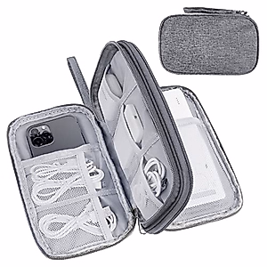 Lcsmaokin Electronics Travel Organizer,Portable Waterproof Electronic Travel Storage Bag for Small Charging Cord Storage,Charger,Small Electronics,SD Card etc,for Travel,Business and School -Grey
