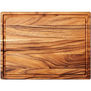 Villa Acacia Wood Cutting Board (24 x 18 x 1.25, Acacia + Groove)