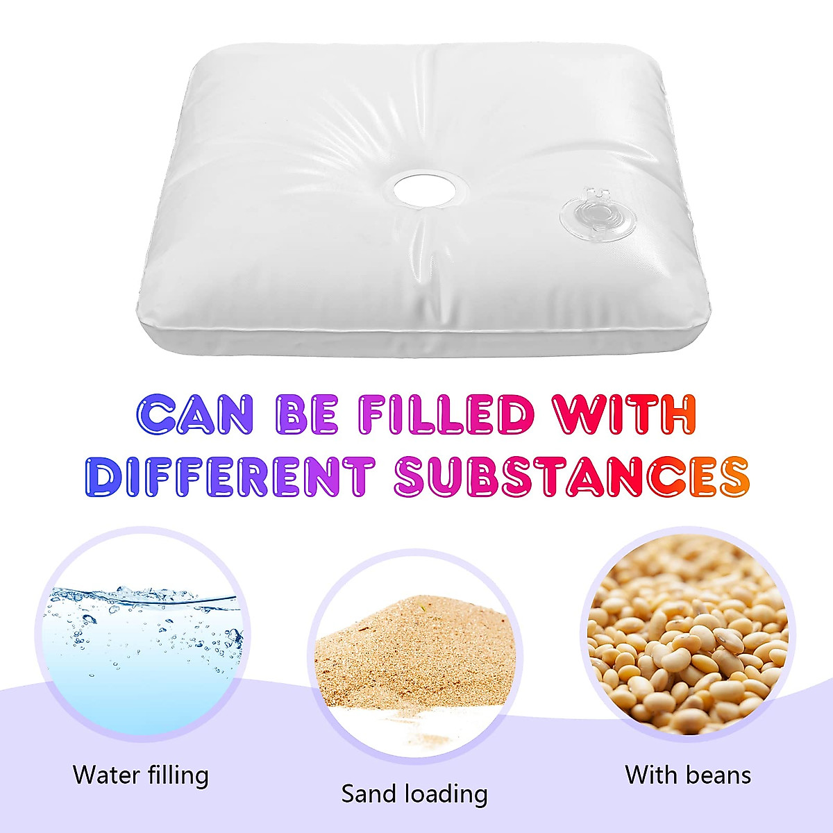 YALLOVE 4 Pack Water Weight Bags for Balloon Column Stand and Balloon Arch, Square Thickened Water Fillable Base for Party Supplies Accessories (Each 10 lb Weight)