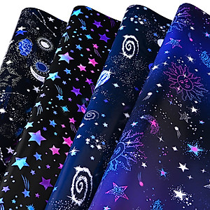 Titiweet Galaxy Wrapping Paper,Birthday Wrapping Paper for Men Women, 12 Sheets Constellation Wrapping Paper for Birthday Wedding Christmas, 20x28 Inches Per Sheet (Galaxy Constellation(12 sheets))