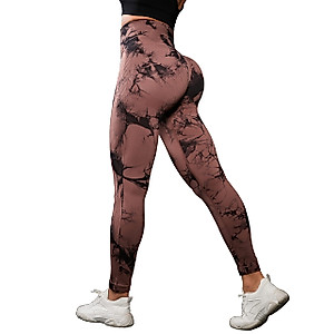 OVESPORT 3 Pack Tie Dye Seamless High Waisted Workout Leggings for Women Scrunch Butt Lifting Yoga Gym Athletic Pants
