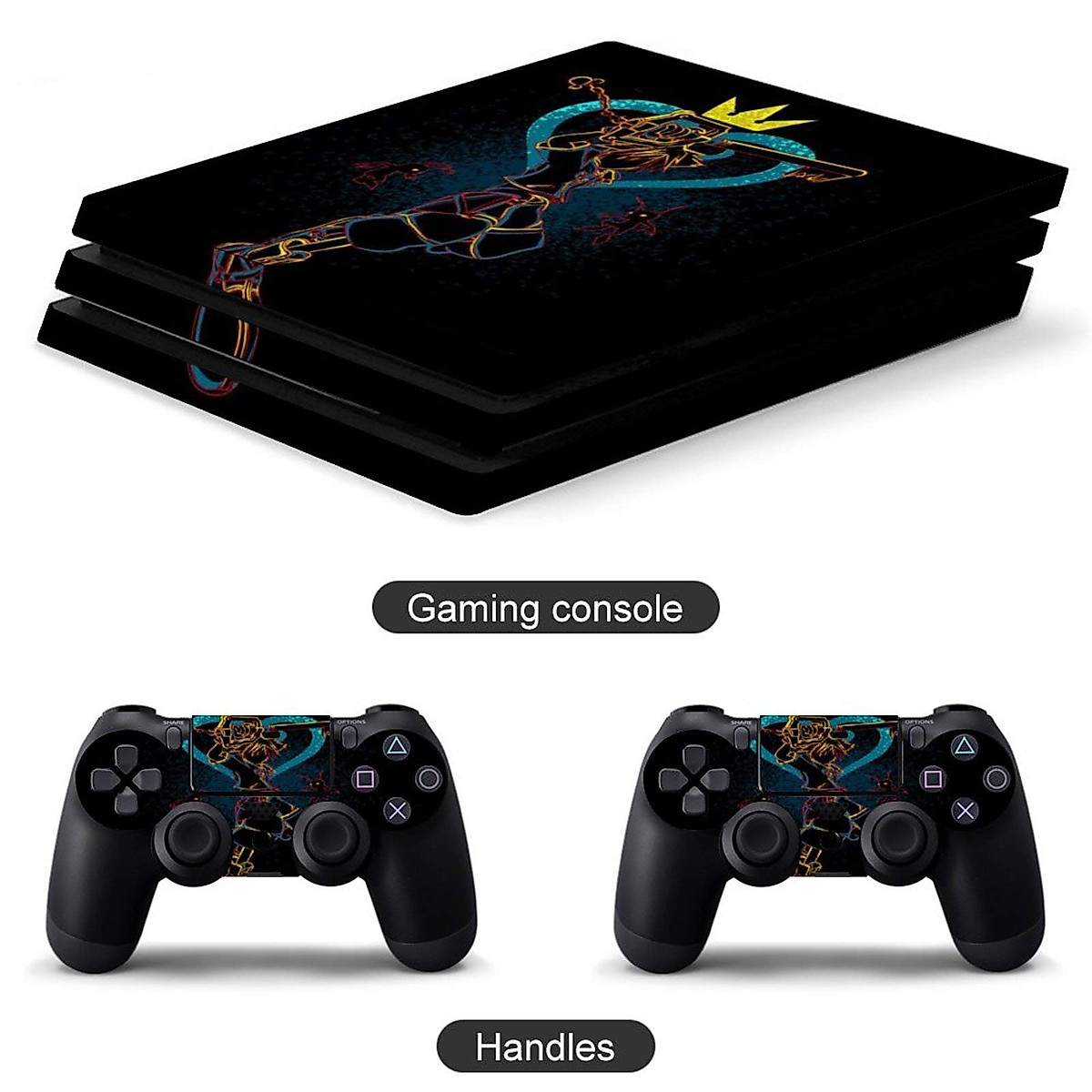 Shadow Of Hearths Kingdom Hearts Compatible with PS4 Pro controller and console skin sticker protective cover wireless/wired gamepad controller