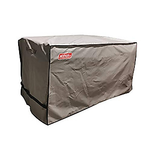 L Storage Box Cover with Straps and Handles, Waterproof Heavy Duty Outdoor Furniture Winter Cover for Keter, Suncast, Lifetime(Deck Box Cover, 52.7"(L) 26.7"(D) 26.7"(H) Brown