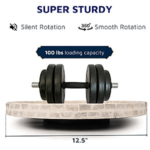 CLAYNIX Lazy Susan for Countertop - Lazy Susan for Table, Mother of Pearl Turntable Organizer, Lazy Susan Turntable Organizer for Cabinet Pantry Kitchen Countertop Refrigerator Cupboard (12.5 in)