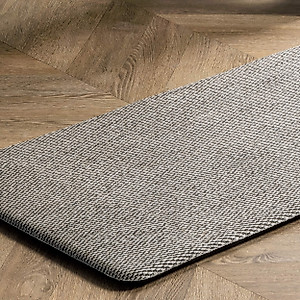 nuLOOM Casual Braided Anti Fatigue Kitchen or Laundry Room Comfort Mat, 2x4, Light Grey