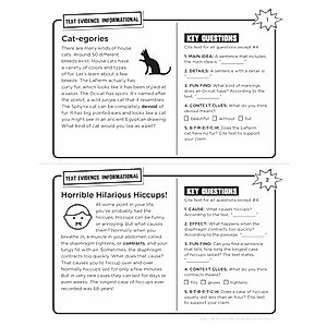 100 Task Cards: Text Evidence: Reproducible Mini-Passages With Key Questions to Boost Reading Comprehension Skills