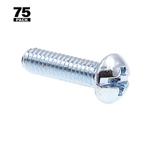 Prime-Line 9003531 Machine Screw, Round Head, Slotted/Phillips Combo, #8-32 X 5/8 in, Zinc Plated Steel, Pack of 75