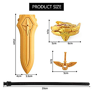 RGoal Bey Battle Burst Gyro Attack Blades Metal Fusion Evolution Combination with Starter Battle Arena, Launchers & Includes 2 Battling Metal Gyro Blades