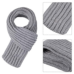 4 Pieces Kids Beanie Hat Scarf Gloves Socks Set Knit Winter Warm Set for Toddler (Grey)