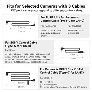 SmallRig Threaded Side Handle with Record Start/Stop Remote Trigger with 3 Control Cable for Sony Cameras, for Panasonic Cameras, for Fujifilm Cameras, for Z CAM Cameras 3323