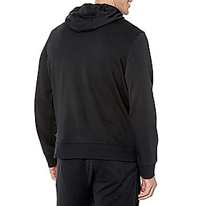 Amazon Essentials Men's Lightweight Long-Sleeve French Terry Hoodie, Black, Large