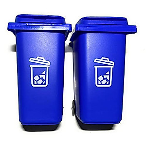 Desk Top Mini Plastic Trash Can Small Waste Bin with Lid, Set of 2