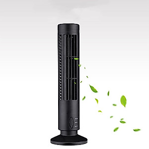 NBPX Portable Tower Fan, Portable Floor Bladeless Fan, USB Rechargeable Ultra-Quiet Personal Desktop Air Cooler Fan, Bladeless Fan Mini Vertical Air Conditioner, for Bedroom Home Office, Black