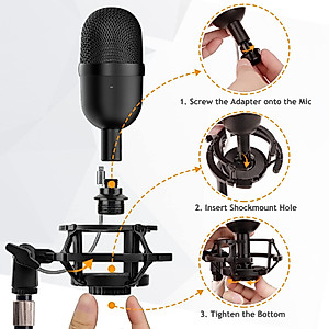 Silence Razer Mini Shock Mount with Foam Windscreen Cover, Anti-Vibration Suspension Shockmount Mic Holder Clip Pop Filter to Blocks Out Plosives for Seiren USB Streaming Microphone AVATAR