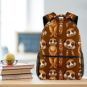 Cute Cartoon Meerkats Backpack for Girls Boys for School Backpacks