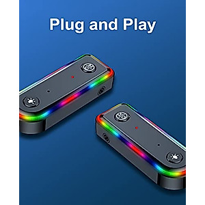 Geva Bluetooth Transmitter and Receiver, 2-in-1 Wireless Bluetooth aux Adapter, BT 5.3 Mini Wireless 3.5mm Aux Audio Adapter for Car, PC, TV, Home Stereo, Wired Headphones with LED Lights, Black, Q3