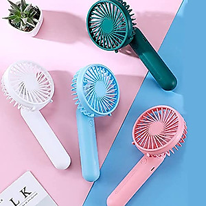 poxiao Handheld Fans Folding Personal Portable Mini Quiet Small Pocket Rechargeable Usb For Kids Adults Women Gift Travel Outdoors (White), 7.7*3.5*1.4, 213141251