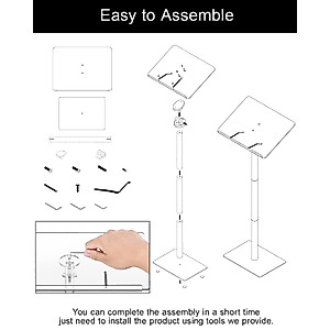 KSacry Large Acrylic Podium Stand,42.3'' H Pulpits for Churches, Lecterns &Podiums,Conference Portable Podium for Weddings, Classroom, Presentation Podiums,Metal Base(15.7" L x 11.8" W x 42.3" H)