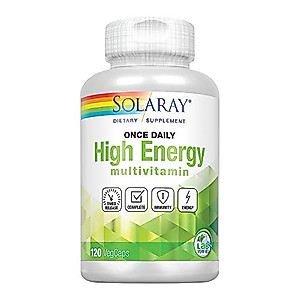 SOLARAY High Energy Multivitamin | Once Daily, Timed-Release Formula | Whole Food & Herb Base | Non-GMO