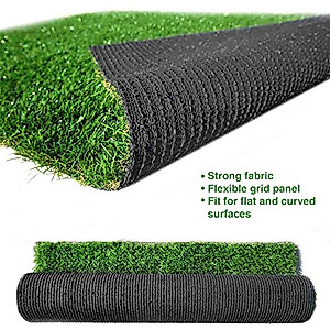 Realistic Deluxe Artificial Grass Synthetic Thick Lawn Turf Carpet (7 FT x 15 FT (105 Square FT))