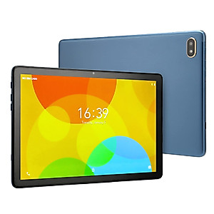 Pssopp 10.1 Inch HD Tablet, Dual Camera 4G LTE Tablet US Plug 100‑240V 8GB RAM 128GB ROM Vivid Colors Octa Core 2.4G 5G WiFi for Office (Blue)