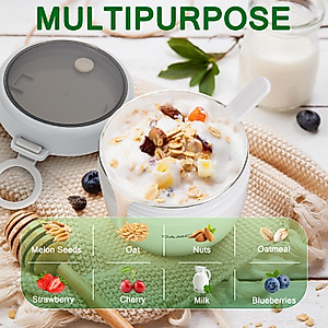 OAMCEG 2 Pack Overnight Oats Containers with Lids - 20 OZ Yogurt Cups Stainless Steel Inside Overnight Oats Jars with Spoon, Insulated Food Jars Portable Oatmeal Container Breakfast On The Go Cups